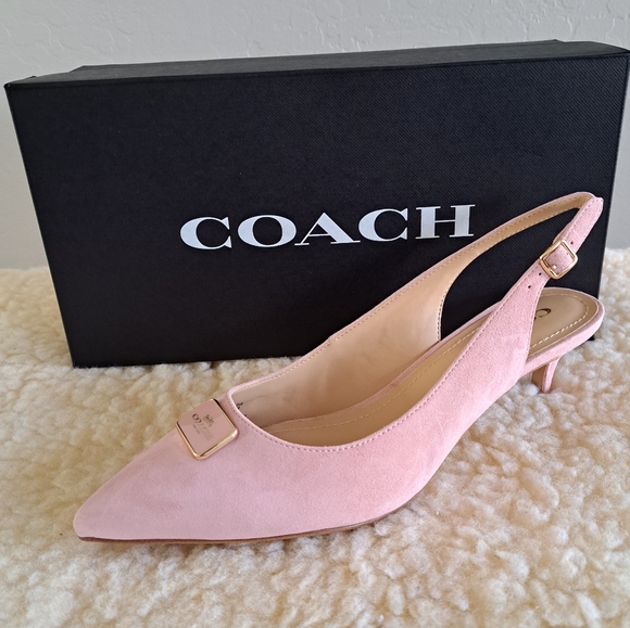 Coach | Shoes | Coach Jillian Pink Suede Slingbacks | Poshmark
